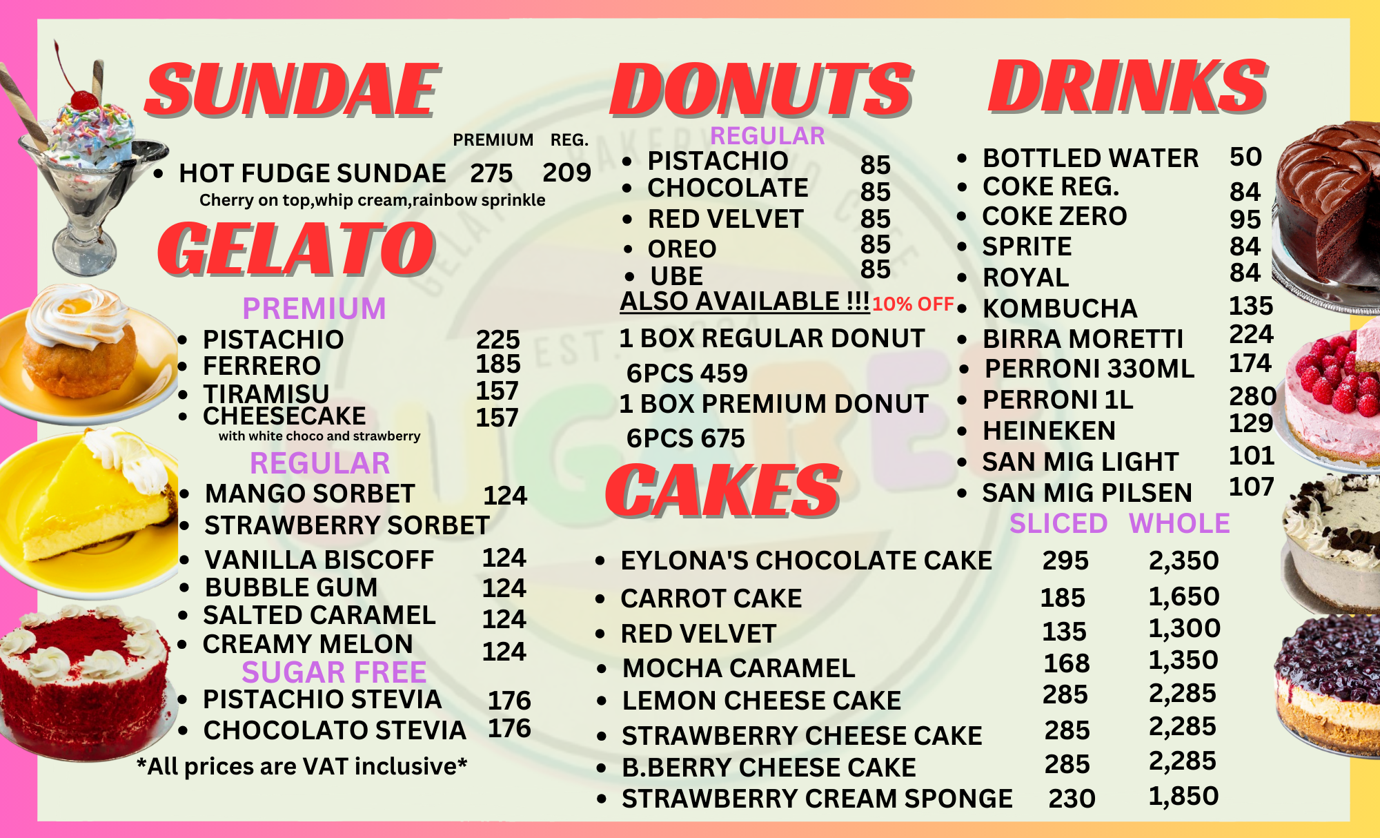 Menu - Sugaree Cafe and Gelato